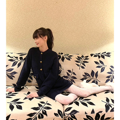 Boamarket蓝色爱心扣毛衣裙