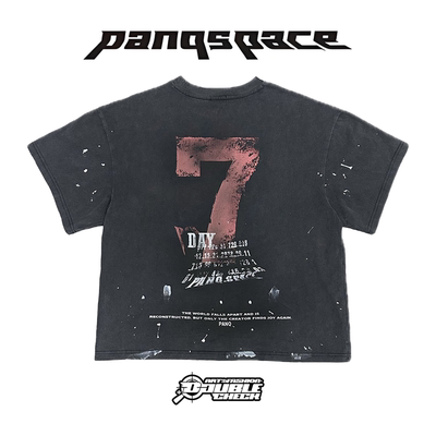 PANQSPACE7天做旧泼墨T恤