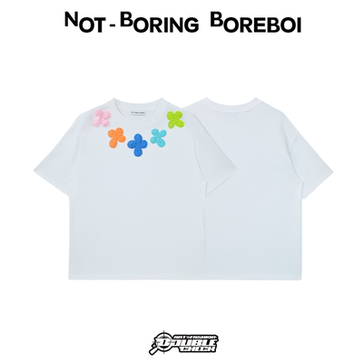 【Not-Boring Boreboi】3D Yarn Cross Tee十字毛线绣片短袖T恤