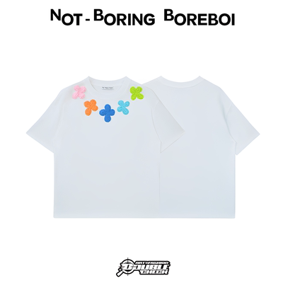 【Not-Boring Boreboi】3D Yarn Cross Tee十字毛线绣片短袖T恤