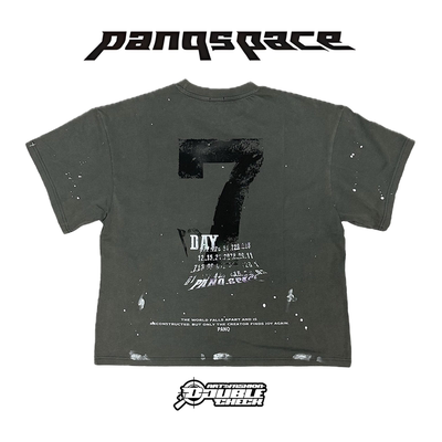 PANQSPACE7天做旧泼墨T恤