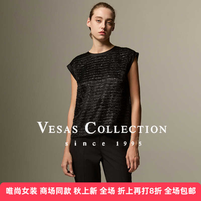 VesasB0991黑色无袖T恤