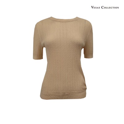 vesascolletion唯尚女装 简约不简单  圆领口袋打底短袖宽松W1765