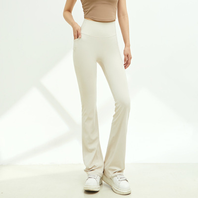 High waisted sports bell bottoms for women高腰运动喇叭裤女