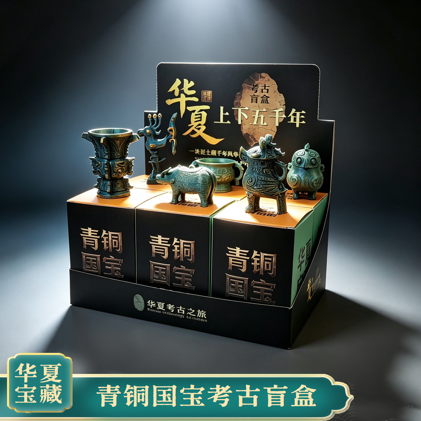 国宝青铜器考古盲盒博物馆挖掘玩具历史文物挖宝藏挖土寻宝新礼物