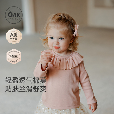 OakFamily娃娃领长袖上衣