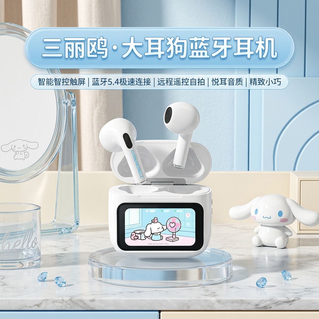 原初者/三丽鸥可爱大耳狗全彩触控蓝牙耳机AI智能降噪送人女生款