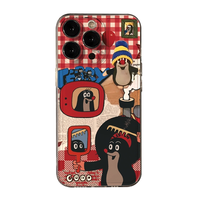 可爱化妆鼹鼠苹果手机壳