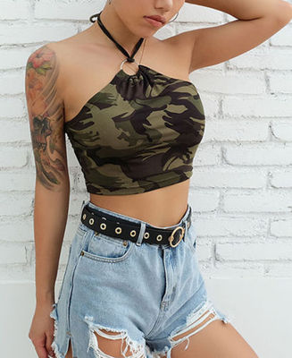 European and American camouflage milk silk camisole 2022