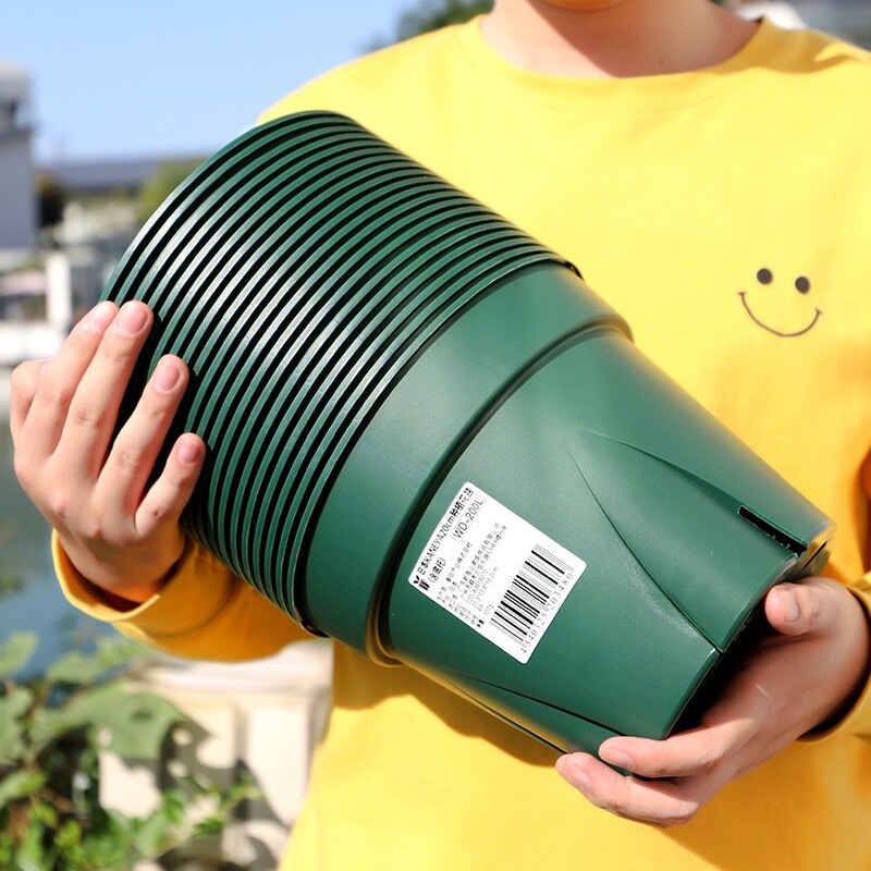 日本正品青山控根盆进口塑料花盆圆形带底托吸水室内阳台种植托盆