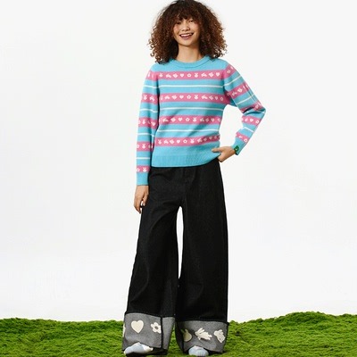 Melting SadnessMTSS条纹提花套头毛线衫 2025年秋