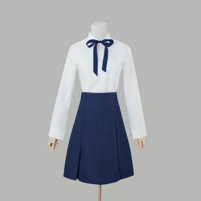 豪漫Fatestaynight吾王日常服白色上衣蓝色裙Sabercos服有口袋