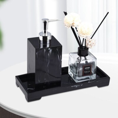 Vanity Tray Resin Storage Tray Bathroom Marble Texture Tray