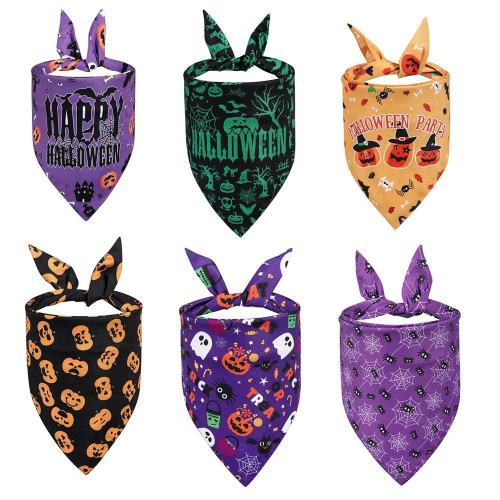 Halloween Pet Scarf Dog Saliva Towel Pet Triangle Bandage Ha_虎窝淘