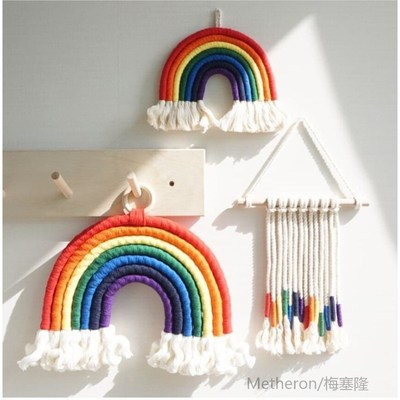 Nordic rainbow baby girl room decor kindergarten background