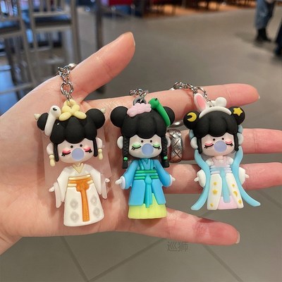 Web celebrity buckled cartoon dolls hang key chain delicate