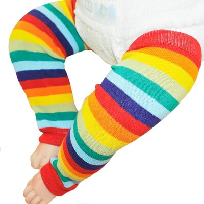 Baby Rainbow Striped Stockings Colorful Soft Crawling Knee H