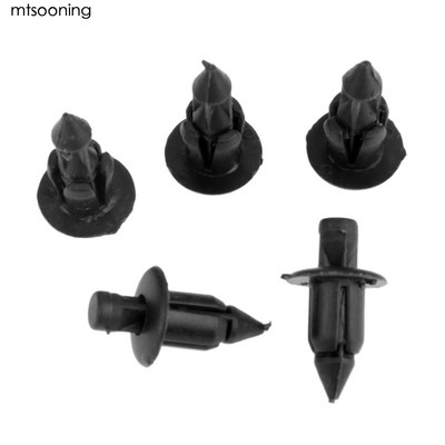 50pcs 6mm Black Plastic Car Rivet Bike Fairing Trim Panel Fa