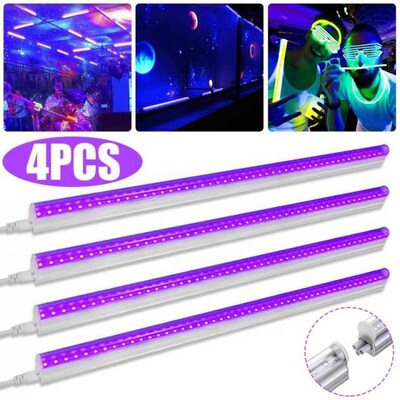 1/4PCS 20W 30CM UV Lighting Tube LED Ultraviolet Lamp Blackl