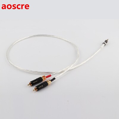 Odin Silver Plated Wire 2RCA to 3.5mm Audio Cable HiFi Stere