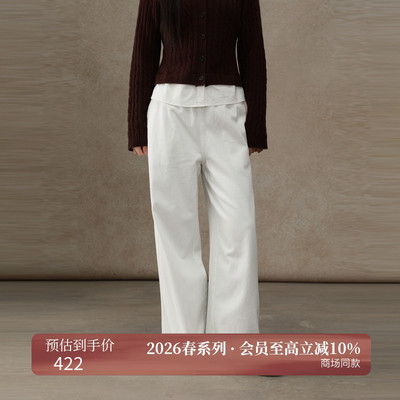 AIRIQI26春新款松紧腰直筒牛仔裤