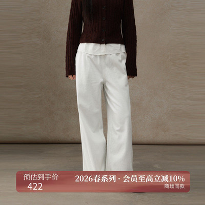 AIRIQI26春新款松紧腰直筒牛仔裤