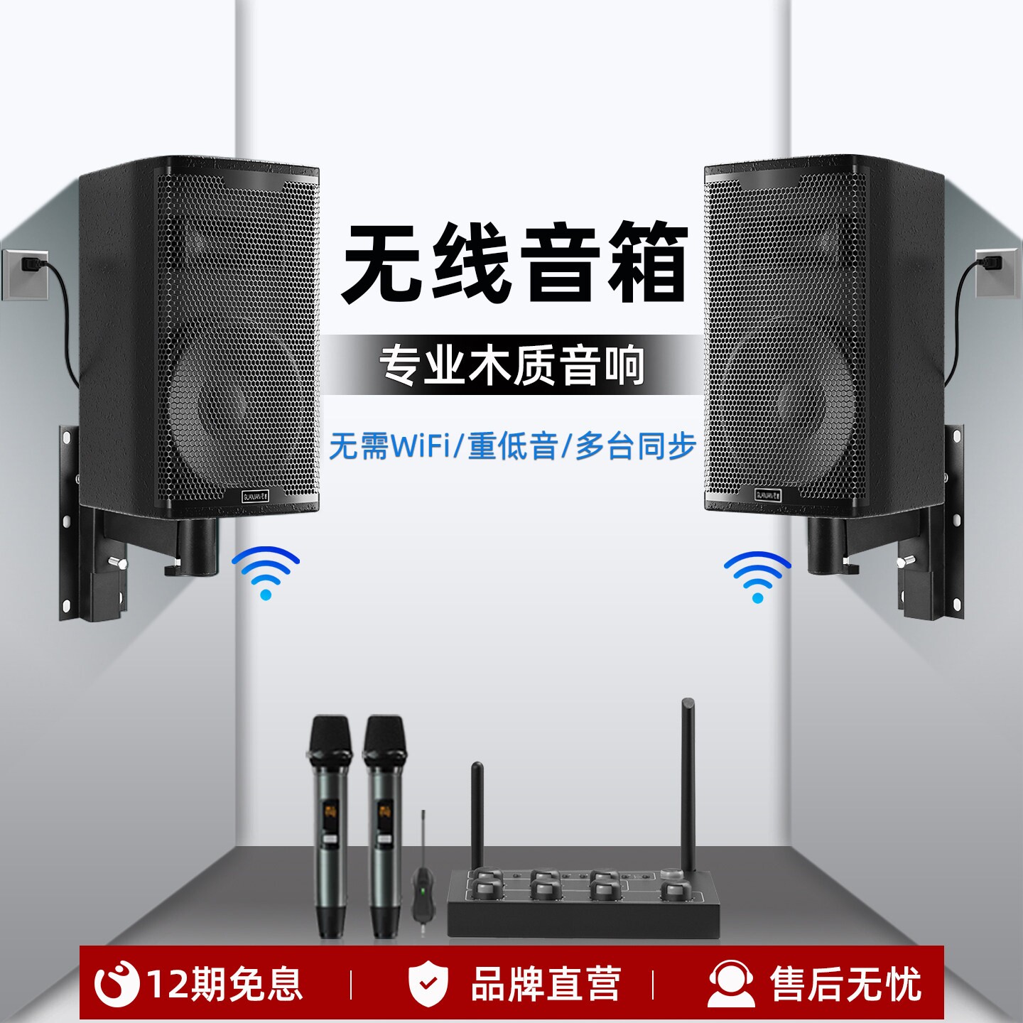 壁挂音箱重低音酒吧健身房舞蹈室会议室无线音响店铺 冠健 DP12L