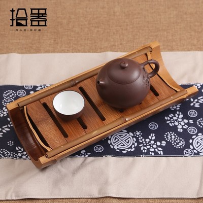 Chinese Handmade Bamboo Tea Tray Tea Table Wooden Puer Kung