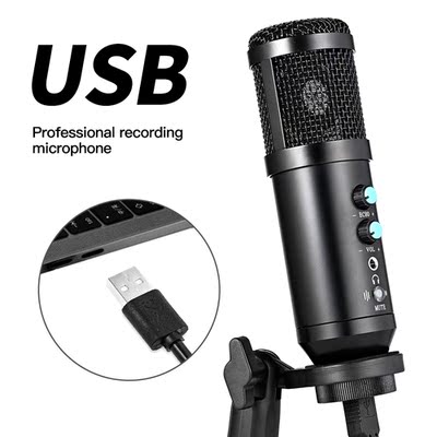 Rovtop Metal USB Condenser Recording Microphone For Laptop