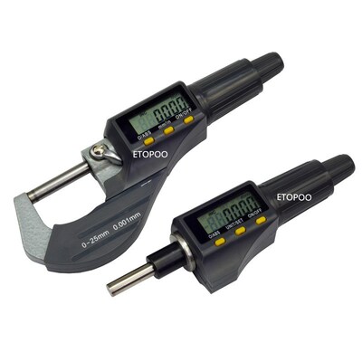 0-25mm Electronic Micrometer Head Inch/Metric Conversion 0.0