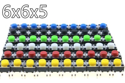 50pcs/LOT 6*6*5 tact switch, 4 foot inching button, 6x6x5 mi