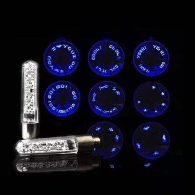 Bike Wheel Lights Bicycle Spoke Light 7-LED 10 Changes Lette