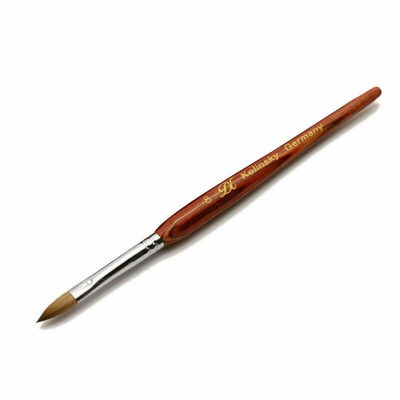 Kolinsky Sable RED WOOD Acrylic Nail Brush Nail Art Set Size