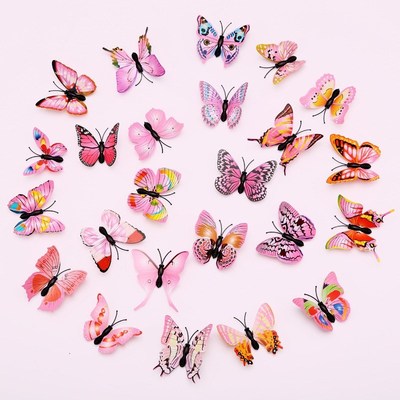 10Pcs Multicolor Fridge Magnets 3D PVC Flower Butterfly Wall