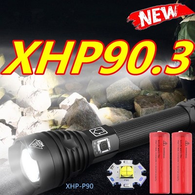 Super Powerful 90000LM Xlamp XHP90.3 XHP70.2 LED Flashlight