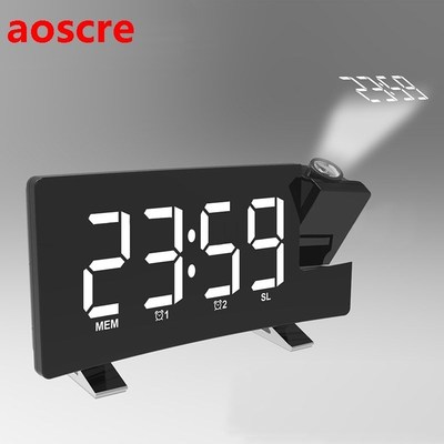 Projection Alarm Clock Digital Ceiling Display 180 Degree Pr