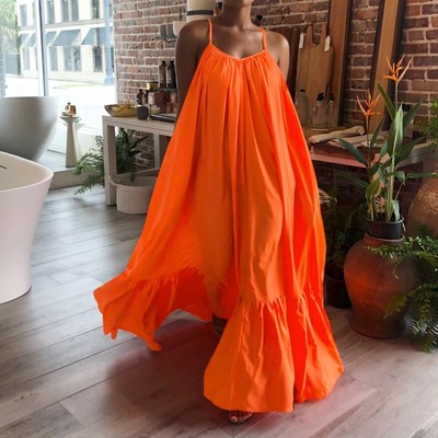 2020 Celmia Summer Dress Women Sexy Sleeveless Ruffled Maxi