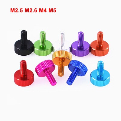 5PCS knurled Thumb Screw Aluminum Alloy M2.5 M2.6 M4 M5 Roun