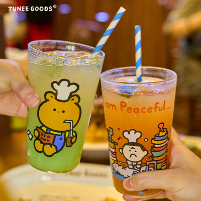 TUNEEGOODS小熊玻璃杯中古风