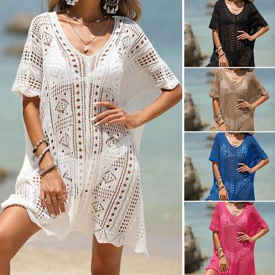 coverup beach sunscreen bikini pullover loose V deep