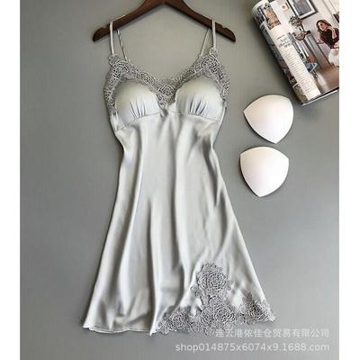 Womens Sexy Silk Satin Evening Dress Sleeping Night Lace