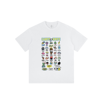 宽松落肩纯棉短袖T恤男女同款卡