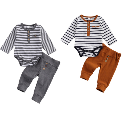 lioraitiin 2 Pcs Baby Boy Girl Casual Suit Clothing Round Ne