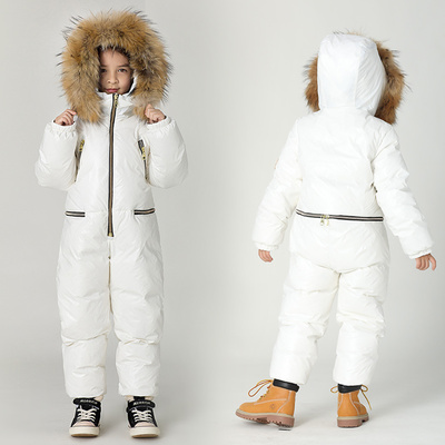 Large size children's jumpsuit down jacket Winter boys ski d