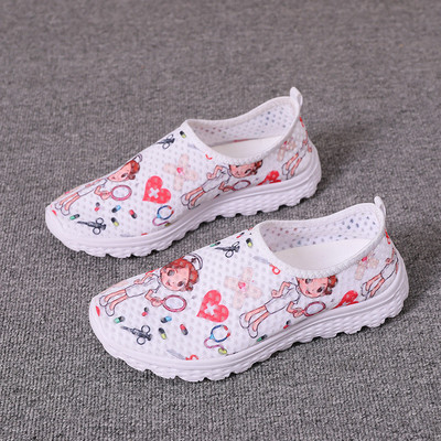 Nurse Doctor Print Women Sneakers Cosplay Shoes Slip On Ligh