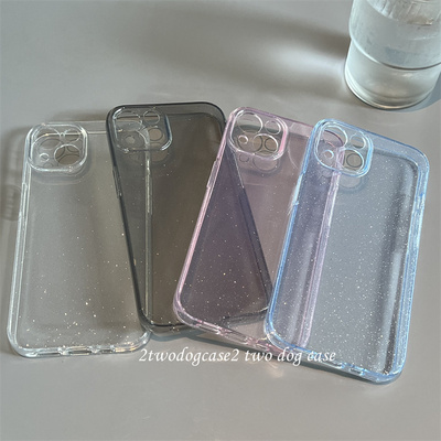 粉色蓝色闪粉透明软壳全包加厚