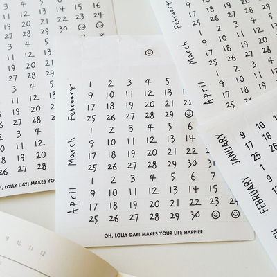 PerPer现货 | 韩国进口ohlollyday三兄弟手账素材日历数字贴纸