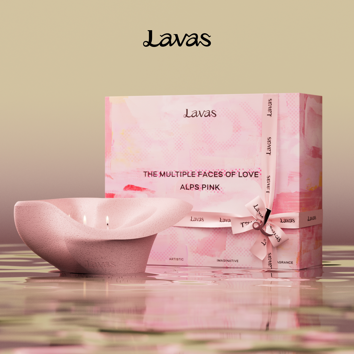 Lavas限定重叠影礼盒 粉雪香薰爱心蜡烛精油香氛礼盒生日礼物