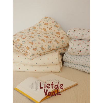 频繁热爱双层纱空调被皱皱纱春夏