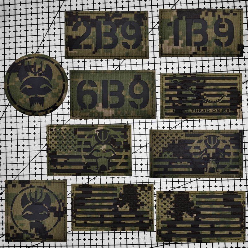 美国陆战队MARPAT迷彩IR反光识别章战术包魔术贴徽章AOR2迷彩臂章_虎窝淘